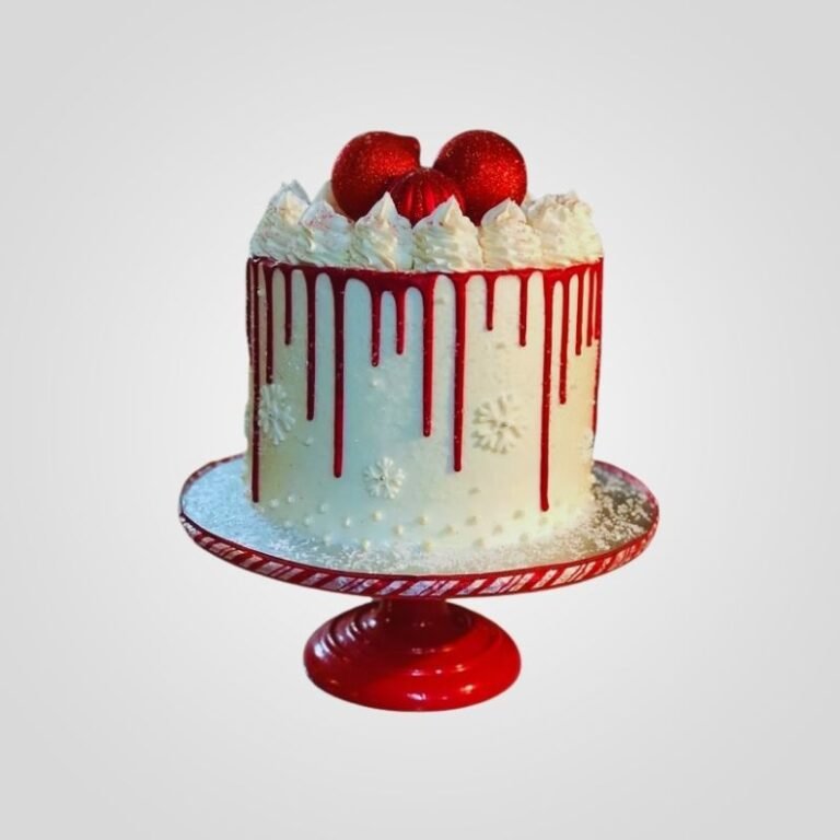Red and White Christmas Drip Cake | Order Holiday Cakes in Dubai